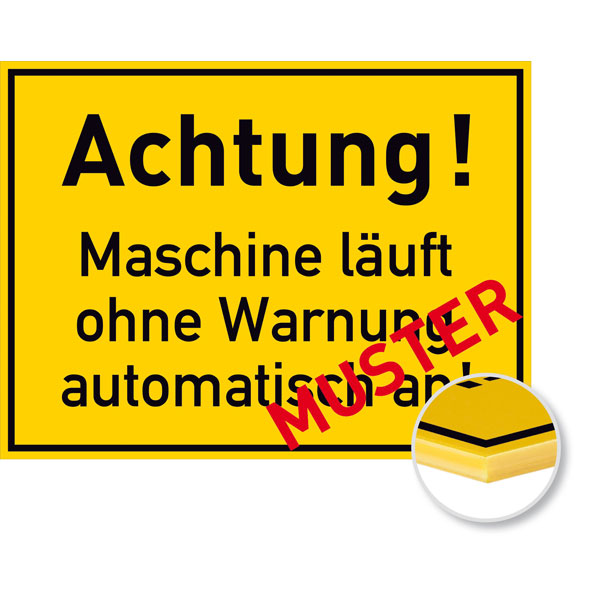 Plaque d'information en exécution spéciale PVC dur 2,0 mm blanc, coins ...