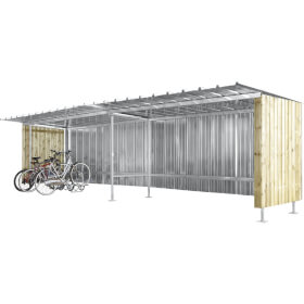 Unterstand Erweiterung geschlossen mit Rück- und Seitenwand verzinkter ...