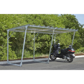 Mottez Unterstand Erweiterung offen mit Dach verzinkter Stahlrahmen mit ...