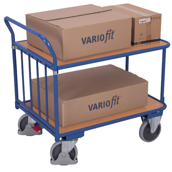 VARIOfit Tischwagen Schiebebügelwagen mit zusätzlicher Ladefläche und ...