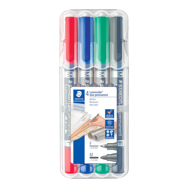 Staedtler Lumocolor Permanent Marker duo 348 Set 1 Spitzen wisch- und ...