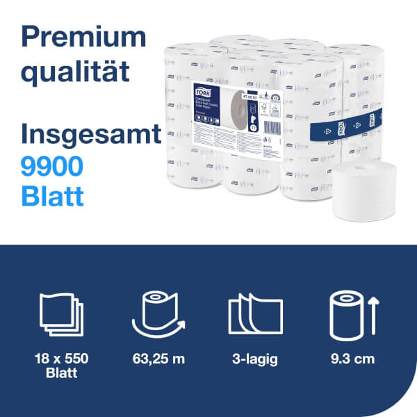 Tork 472650 OptiServe Extra-Weiches Hülsenloses Toilettenpapier Premium 3-lagig für ...