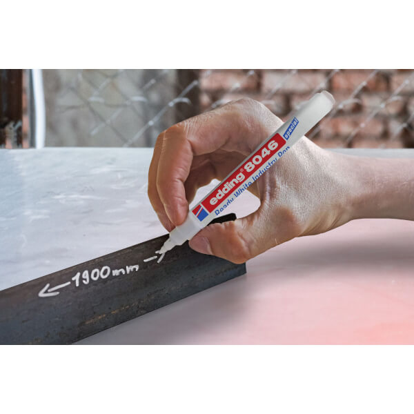 Edding 8046 Industrie Permanentmarker weiß mit Rundspitze permanent und ...