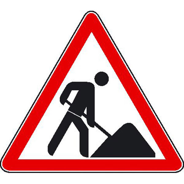 Hinweisschild zur Baustellenkennzeichnung Vorsicht Baustelle direkt ...