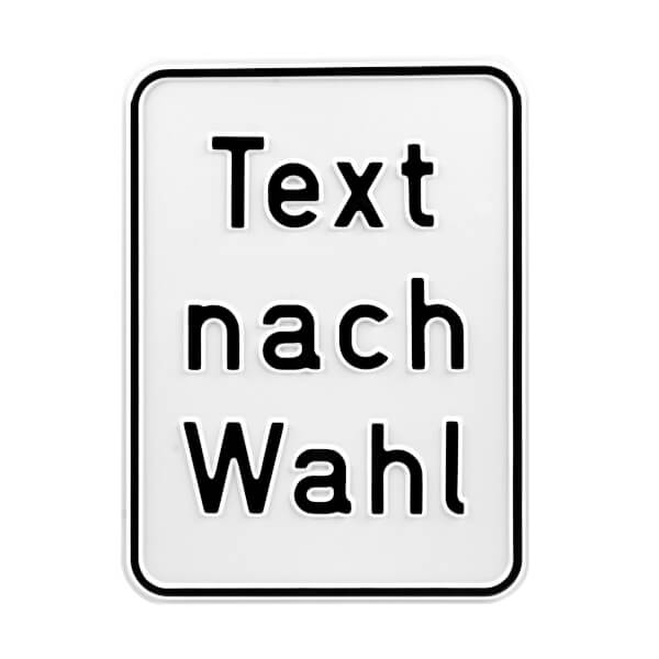 Individuell gefertigtes Aluminiumschild erhaben geprägt mit Text und ...