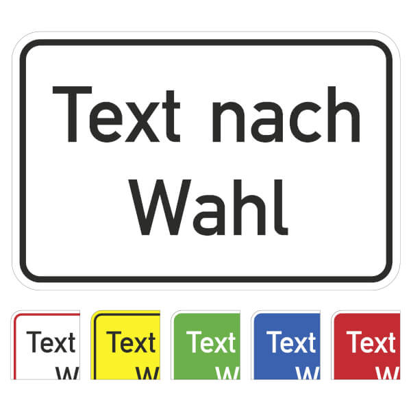 Individuell gefertigtes Aluminiumschild erhaben geprägt mit Text und ...