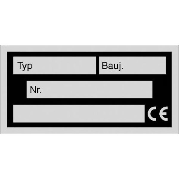 Typenschild zur Selbstbeschriftung – Typ, Baujahr, Nummer, Zusatz