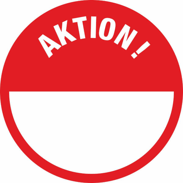 Hinweisschild Aktion mit Schriftfeld direkt beim Hersteller kaufen