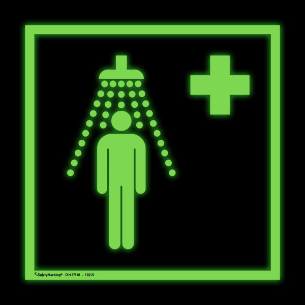 Erste-Hilfe-Schild - langnachleuchtend Notdusche direkt beim Hersteller ...