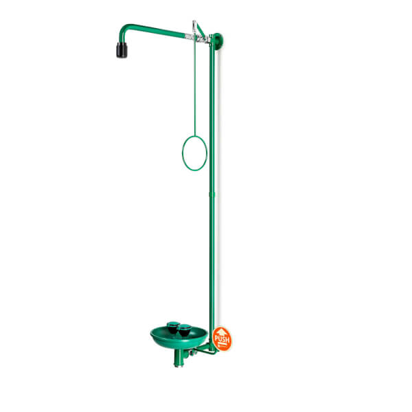 B-Safety ClassicLine Körper-Notdusche mit Augendusche und Auffangbecken ...
