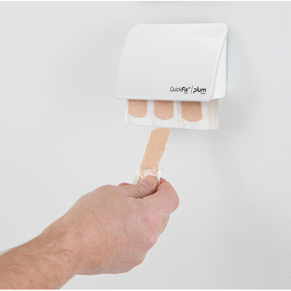 Plum QuickFix Uno Pflasterspender weiß befüllt mit 45 elastischen ...