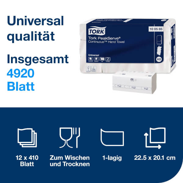 Tork 100585 PeakServe Endlos Handtücher Universal 1-lagig für ...