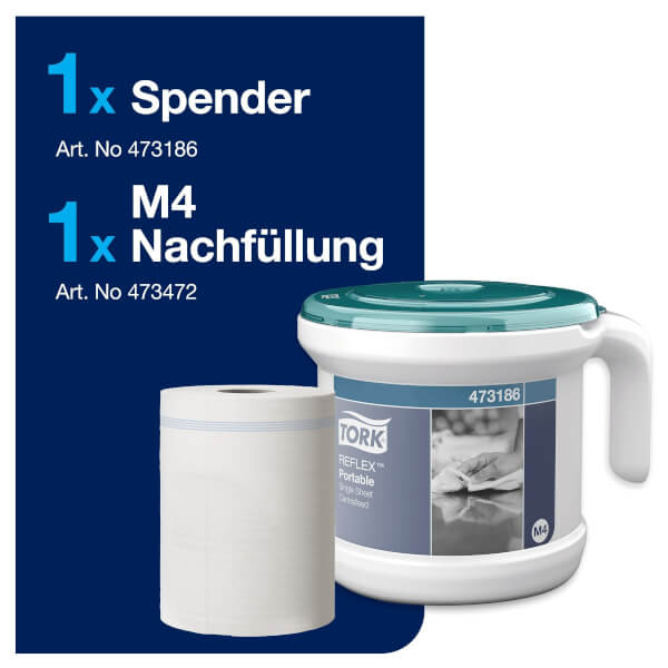 Tork 473186 Tragbarer Reflex Einzelblatt Innenabrollungsspender ...